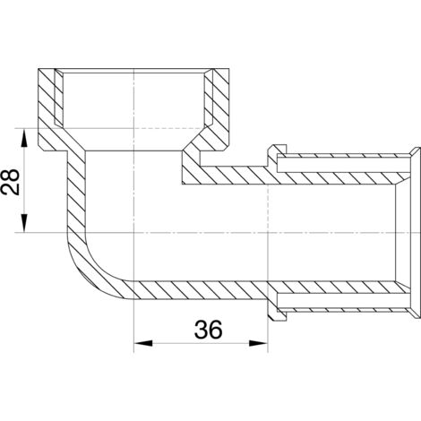 Wavin Tigris M5 Übergangswinkel 40mm x 1 1/4 IG, 90 Grad