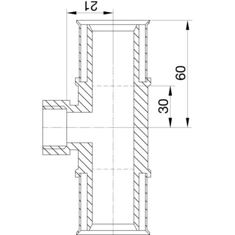 Wavin Tigris M5 T-Stück 32mm x 1 IG x 32mm