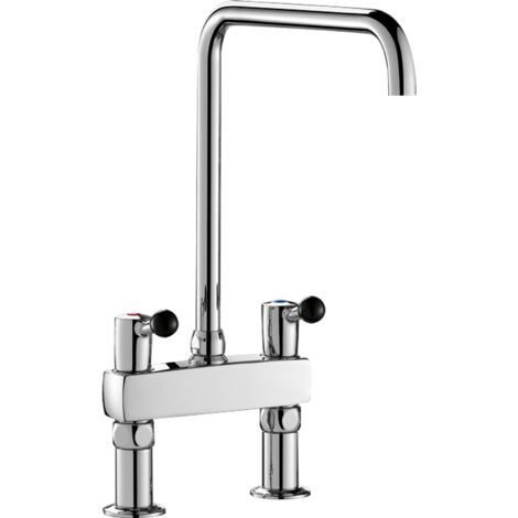 Delabie Stand MBatt. 2-Lochbrg. 100l/min,Schwenkausl.D22 L300 H380mm