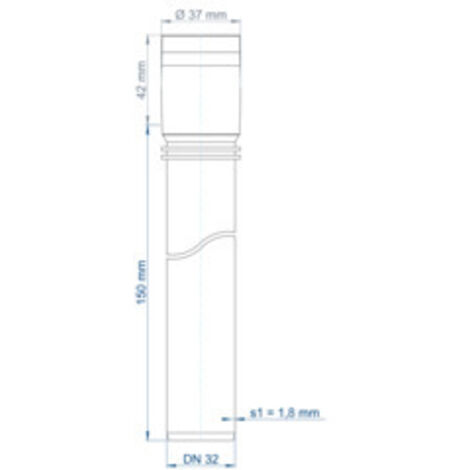 PoloPlast POLO KAL XS Rohr DN 32, 150mm