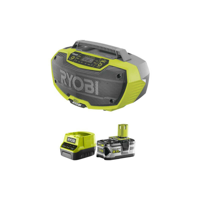Pack RYOBI Radio d'atelier stéréo 18V One+ R18RH-0 - 1 batterie 5.0Ah ...