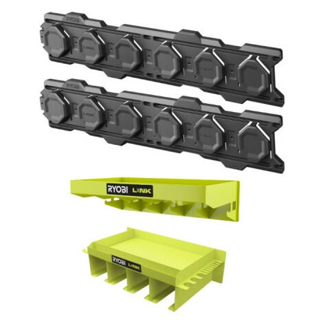 Pack RYOBI Système LINK 2 rails muraux - Étagère polyvalente - Tablette ...