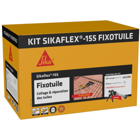 Sika – Kit mastic-colle souple 24 recharges – Pour tuiles terre cuite ...