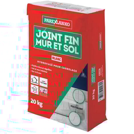 Joint fin mur et sol PAREXLANKO - Blanc - 20kg - 03422