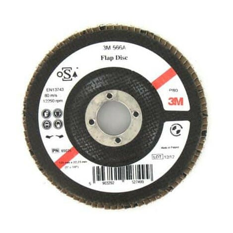 Disque 3M 566A à lamelles bombée grain 80 x 1