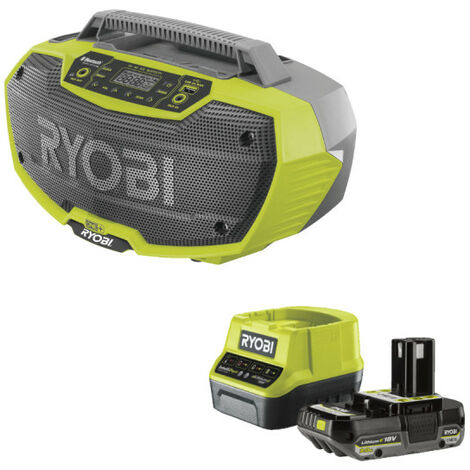 Pack RYOBI Radio d'atelier R18RH-0 - 18V One+ - 1 batterie 2.0Ah - 1 ...