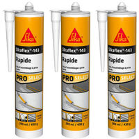 Lot de 3 mastics colles SIKA Sikaflex 143 Rapide - Blanc - 290ml