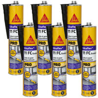 Lot de 6 mastics colle SIKA Sikaflex 11 FC+ Evolution - Noir - 300ml