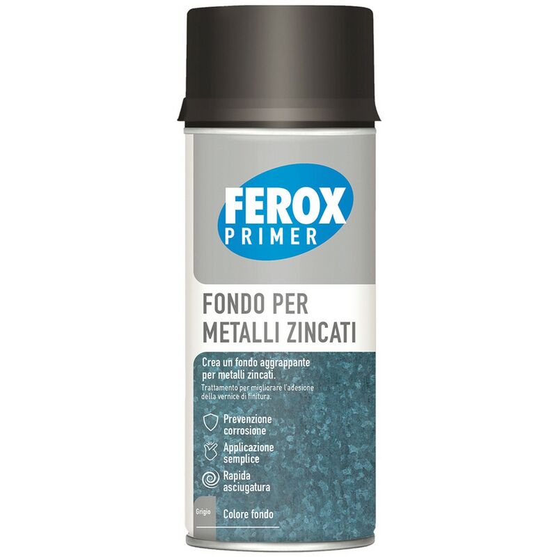 6PZ FEROX FONDO AGGRAPPANTE SPRAY LAMIERE ZINCATE (FONDO GRIGIO)