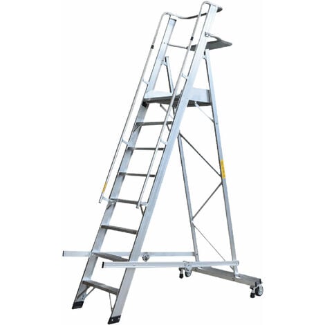 1PZ SCALA PROFESSIONALE DOPPIA A CASTELLO 12 gr. - aperta h.cm 416 ...