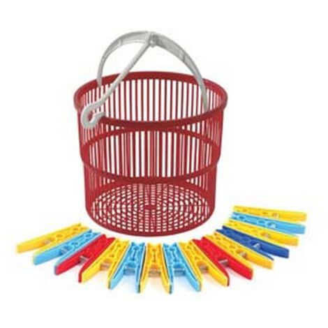 8PZ CESTINO "MAGICO" PORTAMOLLETTE ROSSO 15 MOLLETTE TS SPECIAL cm19x15,5h