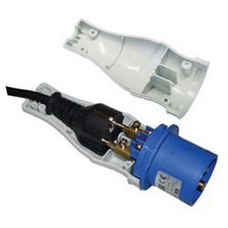 2PZ ADATTATORE INDUSTRIALE 16A PER SPINA SCHUKO IP44 - 16A blu