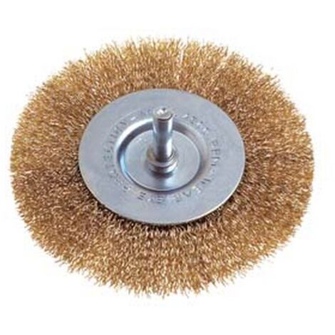 5BLISTER SPAZZOLA DISCO CIRCOLARE FILI ACCIAIO TRAPANO mm100 codolo mm6 PG