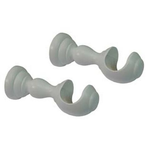 2PZ SUPPORTO APERTO Ø MM.35 IN LEGNO BIANCO PER SCORRITENDA - cm.10