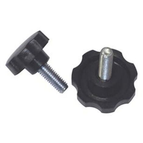 10PZ VOLANTINO CON PERNO FILETTATO IN ABS NERO - ø volantino mm.40 ...