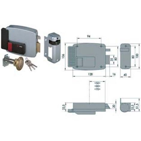 1PZ elettroserratura porte legno pulsante interno 11610 mm60 sx