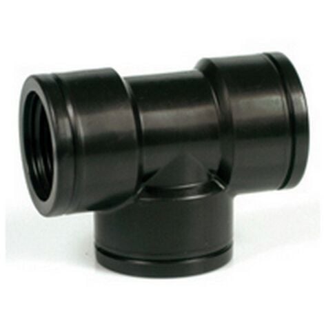 RACCORDO FILETTATO A T FEMMINA PER TUBO IN POLIETILENE mis. 1x1x1