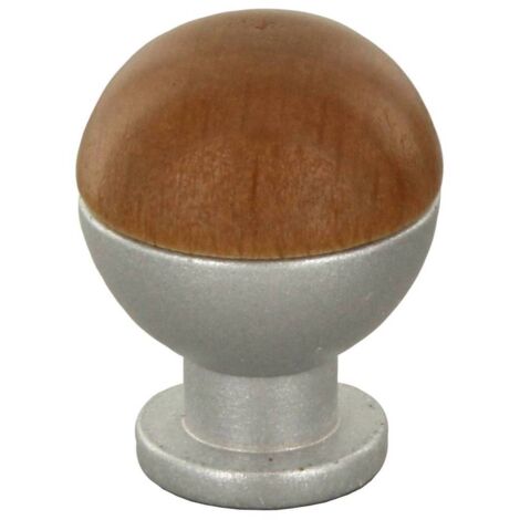 1BLISTER POMOLI IN LEGNO OTTONE 735B MM 18 NOCE CHIARO PZ 2