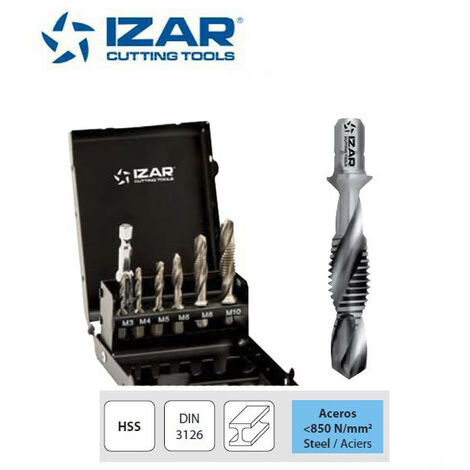 coffret forets taraudeurs HSS queue hexagonale 6 pans Izar M3 à M10