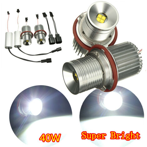 Paire 40W LED Angel Eyes Halo Ampoule Pour BMW E39 E60 E61 E63 E65 ...