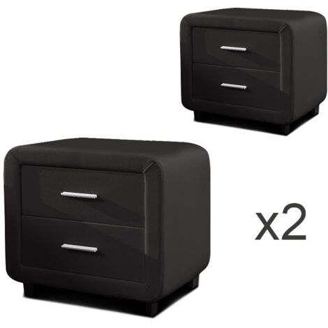 MEUBLER DESIGN Table Chevet Design Zest Lot De 2 Noir, Polyuréthane ...