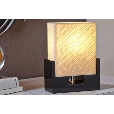 MEUBLER DESIGN Lampe De Table Moderne Twilight 25cm Noir Beige Lampe De ...