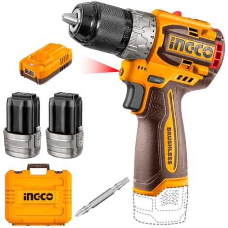 Ingco CDLI16682 Trapano Avvitatore a batteria 16 V 60 Nm Brushless 2 ...
