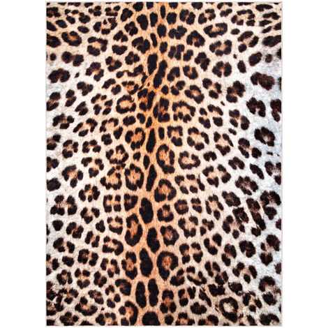 Tapis lavable MIRO 51568.804 Motif léopard antidérapant - crème ...