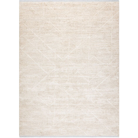 Tapis moderne DUKE 51533 crème - Géométrique, structuré, très doux ...