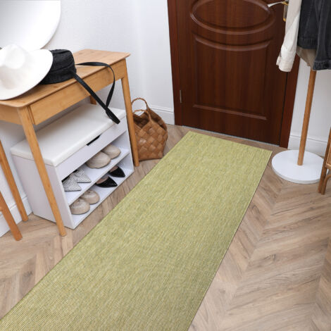 Tapis de couloir tissé à plat SIZAL SION vert résistant 100x190 ...