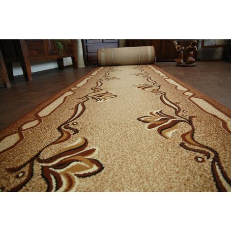 TAPIS DE COULOIR BCF KRZYŚ marron 80 cm brown 80x590 cm