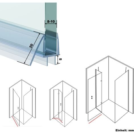 WITEN&NOCK 2er Set 50cm Duschdichtung Duschkabinendichtung Duschtür ...