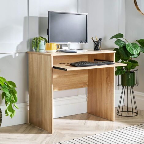 Newport Oak Effect Computer Desk PC Laptop Table Office Study ...
