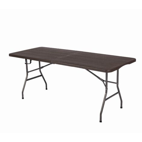 6ft Wood Effect Folding Trestle Table Heavy Duty for Indoor & Outdoor ...