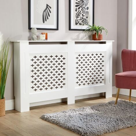 Large White Radiator Cover MDF Wooden Home Decorative Modern Furniture ...