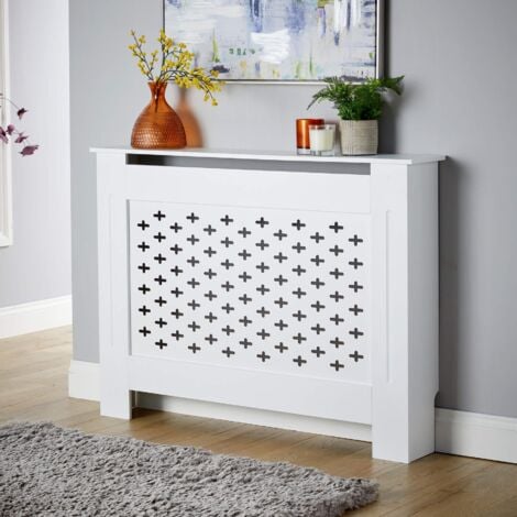 Medium White Radiator Cover MDF Wooden Home Decorative Modern Furniture ...