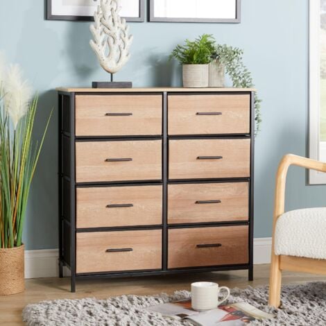 Chest 8 Storage Drawers Compact Modern Design 80cm Wide Home Furniture ...