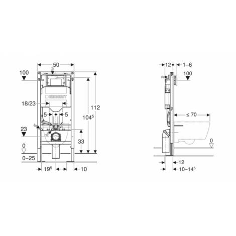 Pack Geberit UP320 + Cuvette sans bride KELOS Flush Gris Foncé + Plaque ...
