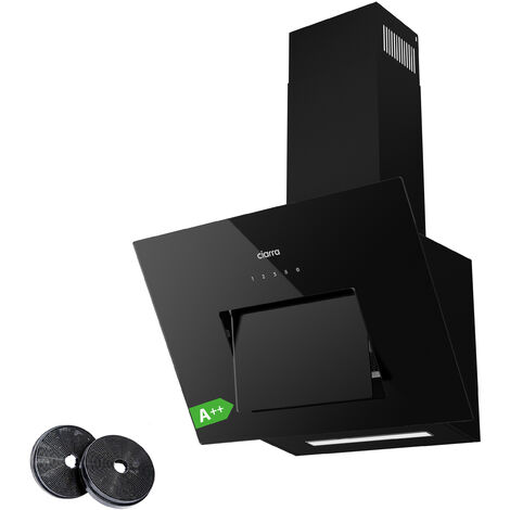 CIARRA Angled Cooker Hood 60cm 650m³/h Recirculating Ducting Kitchen ...