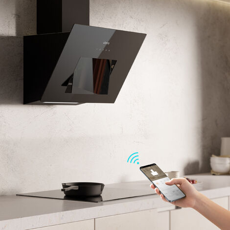 CIARRA Angled Cooker Hood 60cm 650m³/h Recirculating Ducting Kitchen ...