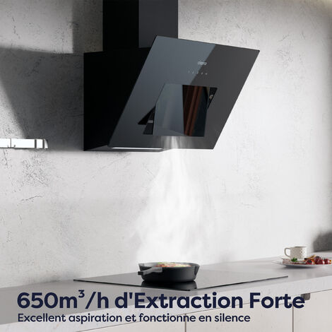 CIARRA Angled Cooker Hood 60cm 650m³/h Recirculating Ducting Kitchen ...