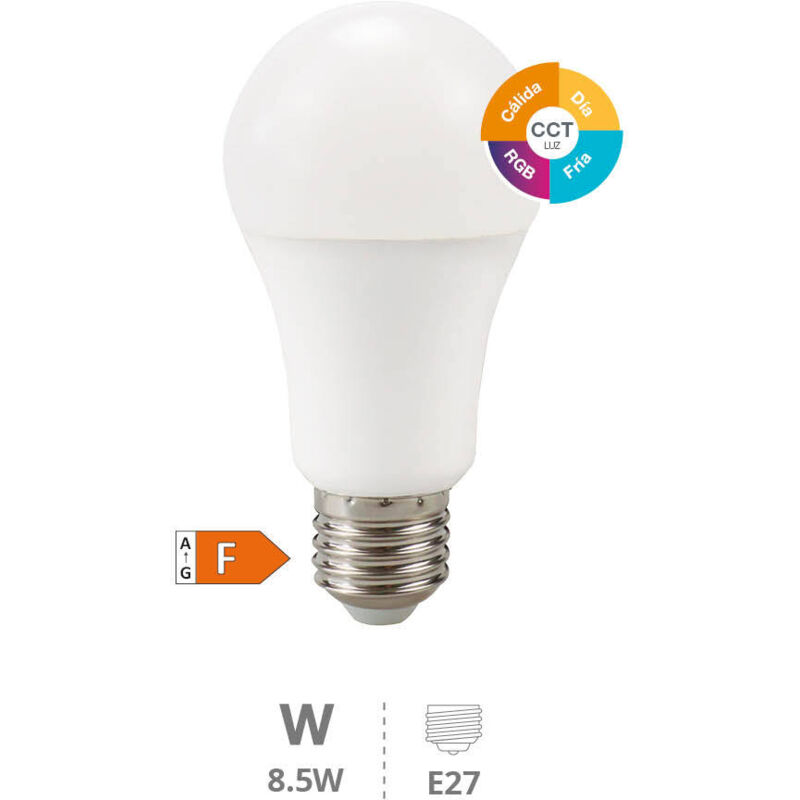 Ampoule LED standard 8,5W E27 RGB + CTT