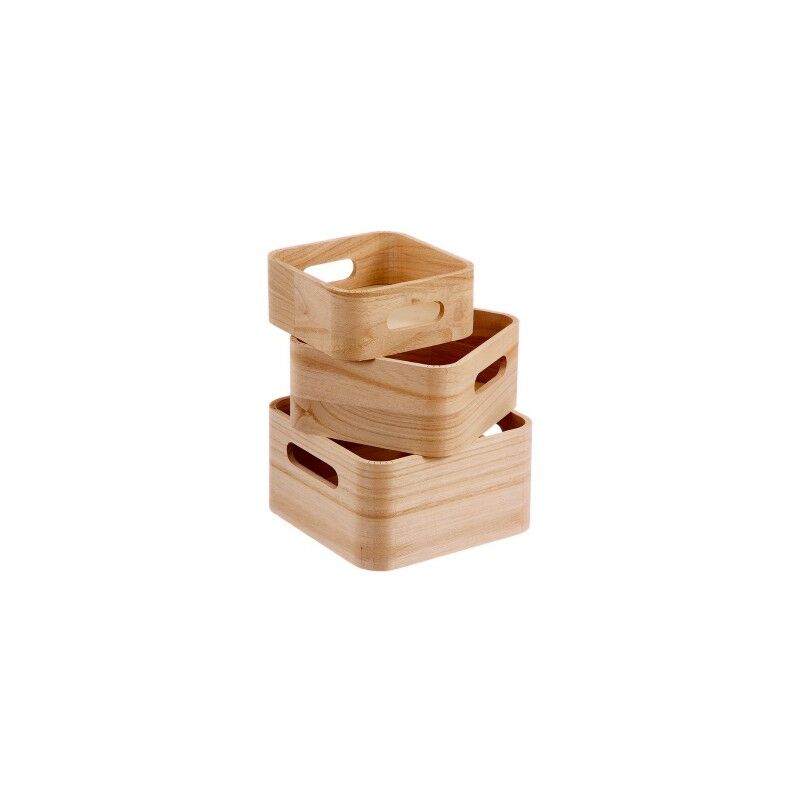 Coffret de 3 Coffrets en Bois Naturel - Caison