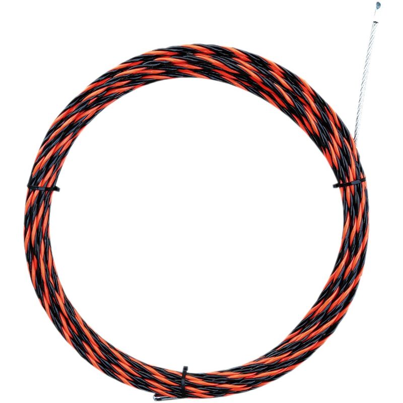 Guide câble tressé PVC et acier 6mm 30M Rouge et noir