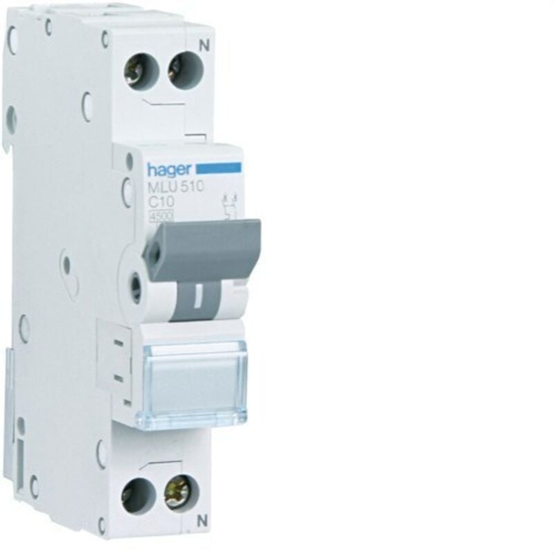 HAGER MLU510 Disjoncteur ML courbe-C 1P+N 10A