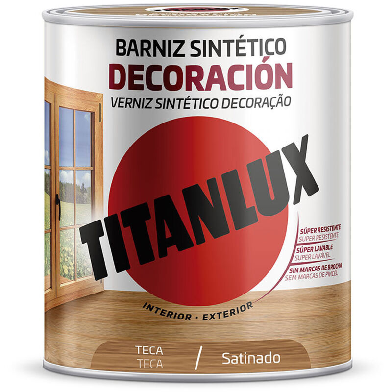 Vernis synthétique satiné décoration teck 250ml titanlux m11100914