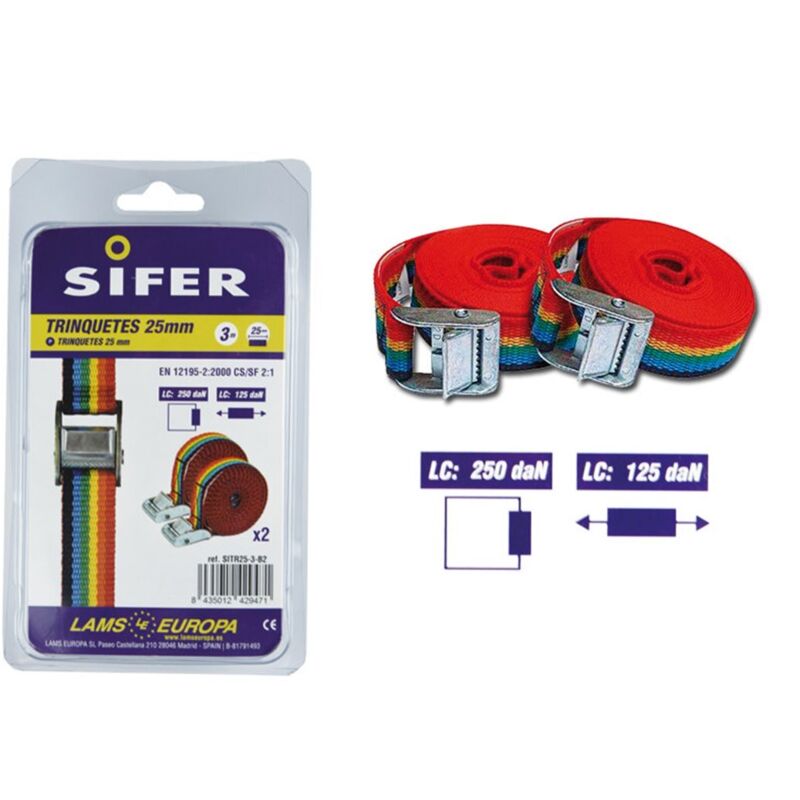 Sifer Ponsa cliquet 25 mm 3 m (2 unités) SITR25-3-B2