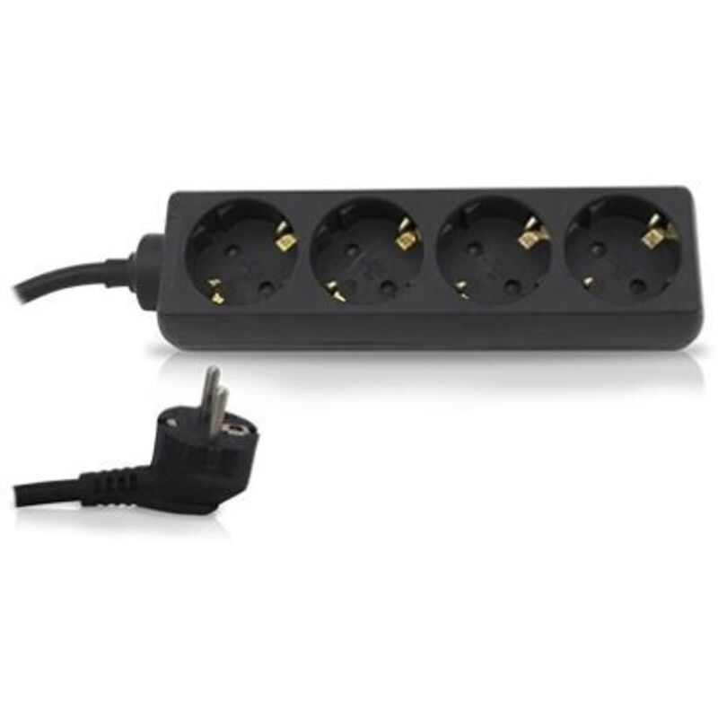 Embase multiple 4 fiches 1,5m câble noir GSC 0000026