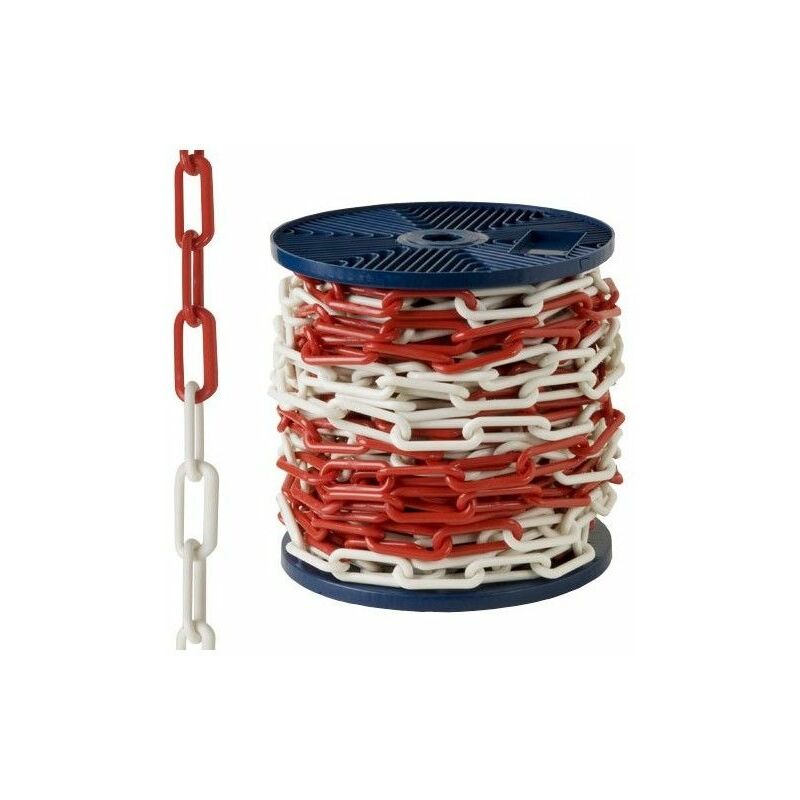 Chaîne en plastique bicolore 6 mm. Rouler 25 mètres