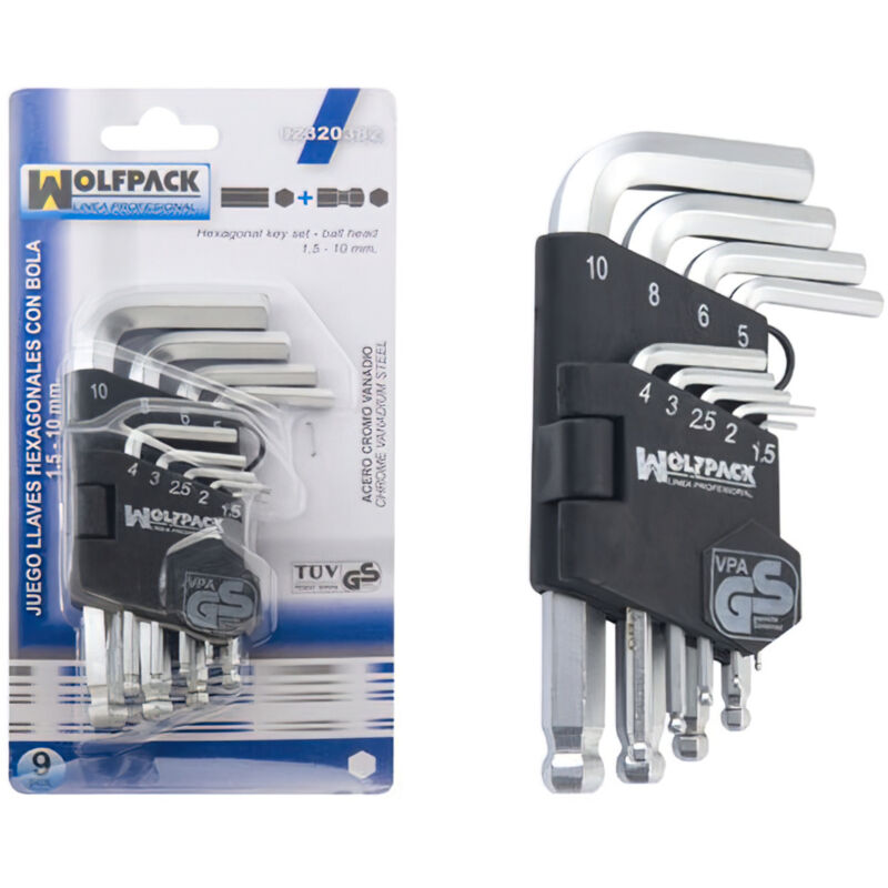 Jeu de clés Allen 9 pièces avec bille